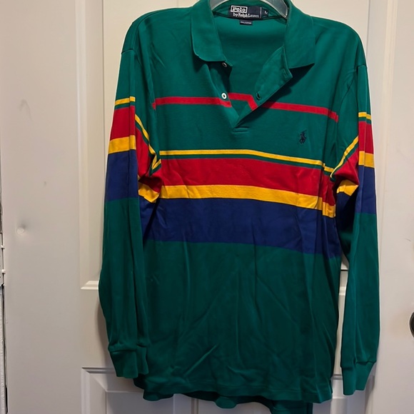 Polo Ralph Lauren | Shirts | Ralph Lauren Green W Stripes Long Sleeve ...